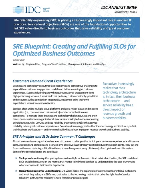 IDC Report - 7 Steps to Creating Effective SLOs | Nobl9