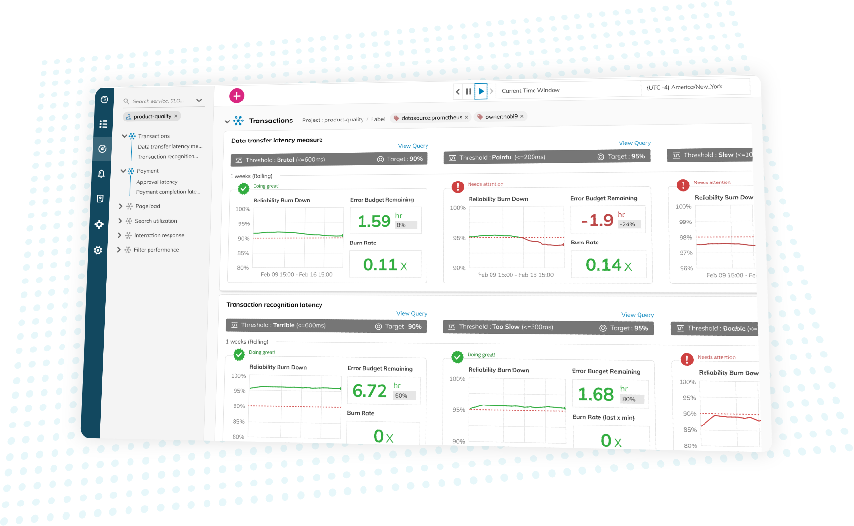 How does the Nobl9 Reliability Center work?